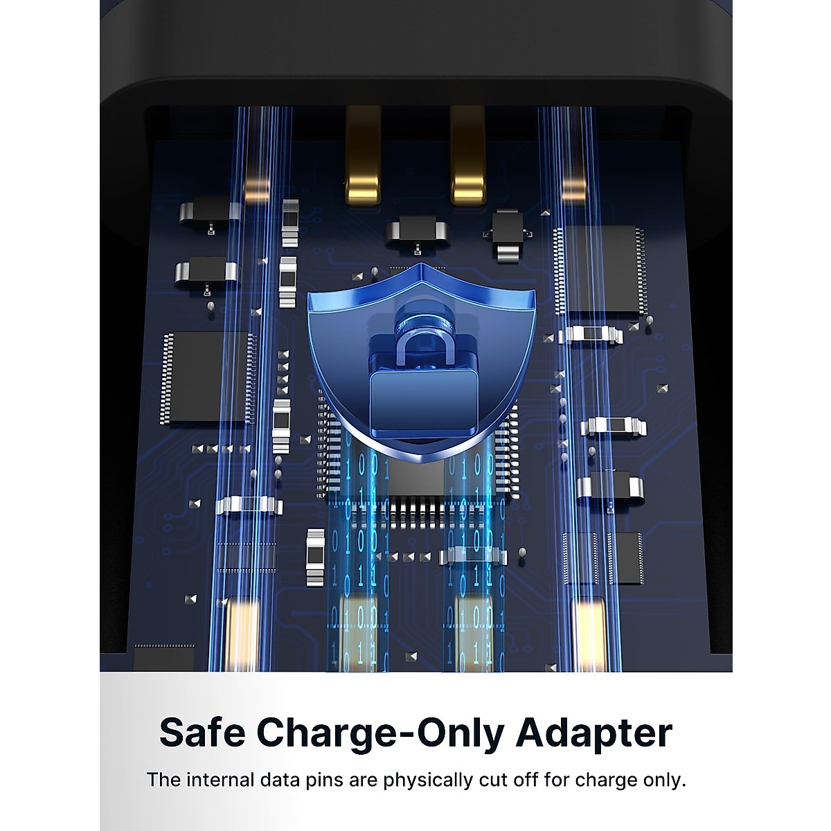 JSAUX USB Data Blocker, (4-Pack) USB-A Defender Only for Quick Charge, Protect Against Juice Jacking, Refuse Hacking Provide Safe Charging- Black