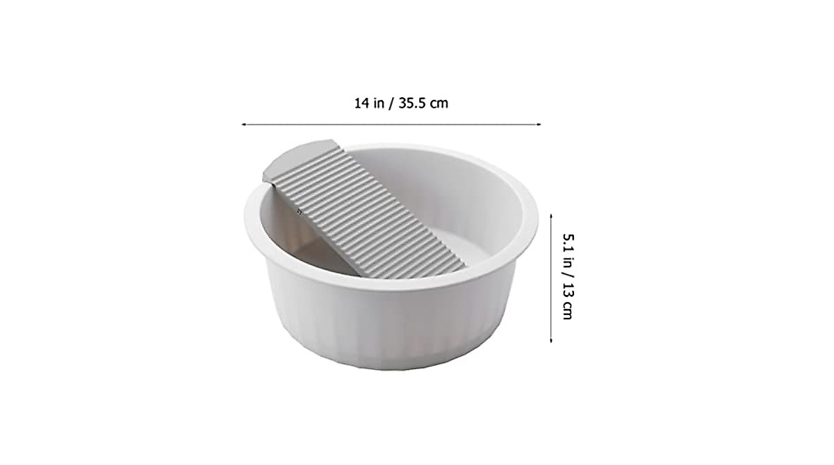 Grey Laundry Wash Basin with Washboard for Easy Washing