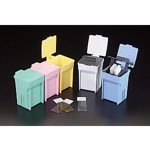 Simport EasyDip M900-12G Acetal Slide Staining Jar, 3" L x 2-1/2" W x 3-5/8" H, Green (Pack of 6)