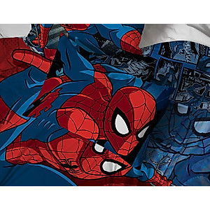 Jay Franco Marvel Spiderman Burst Full Sheet Set - 4 Piece Set Super Soft and Cozy Kid’s Bedding - Fade Resistant Microfiber Sheets (Official Marvel Product)