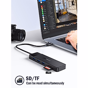 Lemorele USB C Docking Station for Laptop, 10 in 1 Triple Display Monitors Adapter w/4K Dual HDMI, 1080P VGA, 3 USB3.0/2.0, TF/SD 2.0, 3.5mm Audio, 100W PD, for MacBook, HP, Dell, Lenovo, Surface