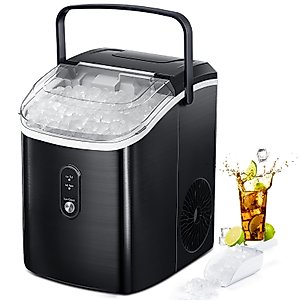 Xbeauty Nugget Ice Maker Countertop Up to 35lbs of Ice a Day with Self-Cleaning,Stainless Steel,Removable Ice Basket&Scoop