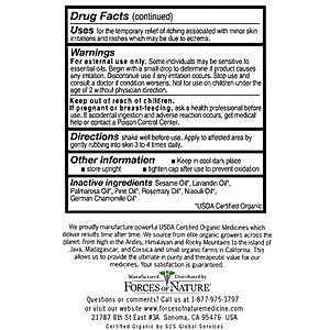 Forces of Nature Eczema Control, Organic Homeopathic Medicine, 0.37 Fl Oz, Soothing Eczema Treatment, Multi Symptom Relief from Dry, Itchy, Irritated Skin &amp; Flare-Ups, Steroid-Free Skin Care