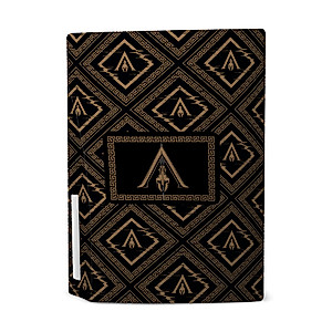 Head Case Designs Officially Licensed Assassin's Creed Grunge Black Flag Logos Vinyl Faceplate Sticker Gaming Skin Decal Cover Compatible With Sony PlayStation 5 PS5 Disc Edition Console