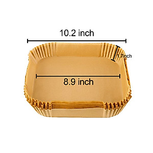 8.9 inch Air Fryer Disposable Paper Liner for Power XL,Gowise USA,Philips Air Fryer,100 Pcs Square Air Fryer Parchment Liners for 5-7QT Air Fryer,Non-stick Liners for Air Fryer,Air Fryer Accessories