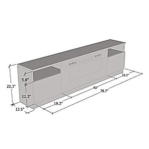 York 02 Electric Fireplace Modern 79" TV Stand