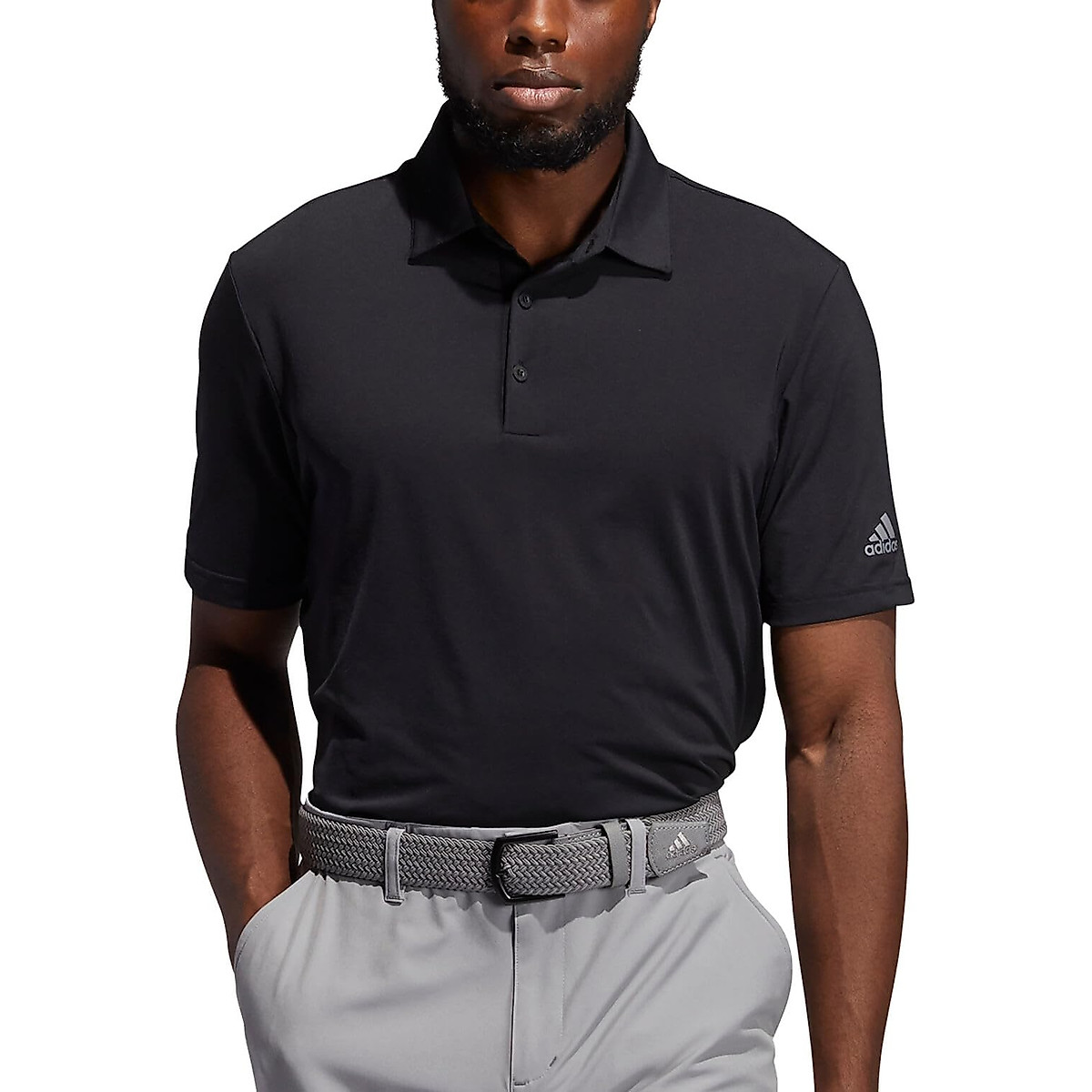 adidas Men's Ultimate365 Solid Polo Shirt, Black, Medium