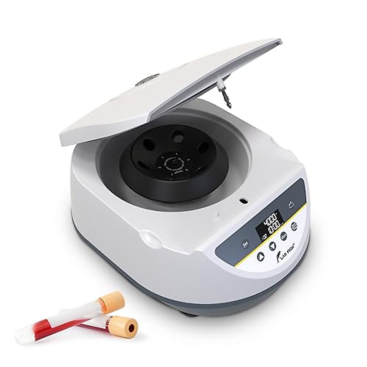 LAB FISH PRP Lab Benchtop Centrifuge Machine 6 x 2ml/5ml/10ml/15ml Capacity Test Tubes,Low Speed 500-5000r/min,Max 3074xg RCF