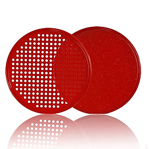 casaWare 2pc Ultimate Pizza Pan Set, (1) Ceramic Coated NonStick 12-inch Pizza Pan, (1) 12-inch Ceramic Coated NonStick Perforated Pizza Pan (Red Granite)