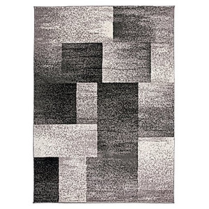 Rugshop Modern Distressed Boxes Area Rug 5' x 7' Gray