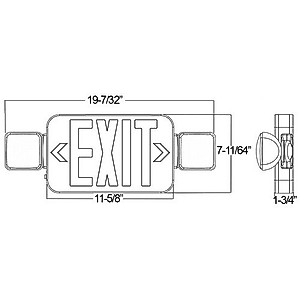 Morris Products Square Head LED Combo Exit Emergency Light – High Output, Remote Capable, Green LED Color, White Housing – 76 Lumens, Energy Saving Lamps – Fully Automatic – Glare Free, Adjustable, (73444)