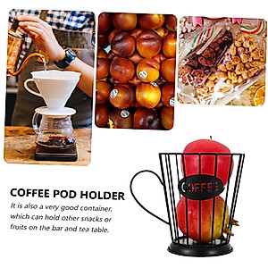 SHOWERORO Storage Basket Fruit Serving Basket Capsule Holder Coffee Station Organizer Coffee Storage Cup Metal Wire Cup Coffee Holder Basket Metal Wire Mug Counter Wire Basket Iron Office