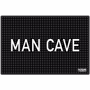 Man Cave 17.7" x 11.8" Funny Bar Spill Mat Rail Countertop Accessory Home Pub Decor Slip Resistant Bar Covering for Craft Brewery Kitchen Cafe Restaurant