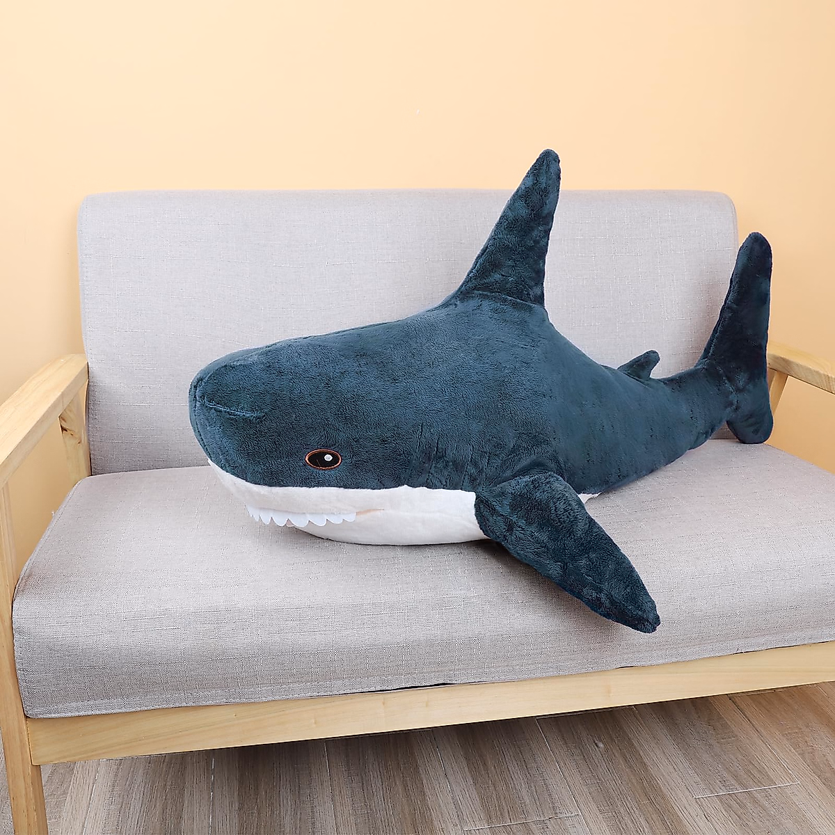 MUPI Shark Stuffed Animal 39“ Shark Plush Soft Squishy Shark Toys Shark Plush Pillows, Perfect Stress Relief，Room Decoration for Boys and Girls Shark Plushies for Kids（Dark Blue）