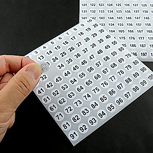 Number Stickers LUORNG 20 Sheets 0.4" 1 to 200 Digital Sticker Circular Self Adhesive Labels Black on White (10 Sheets 1 to 100 and 10 Sheets 101 to 200)
