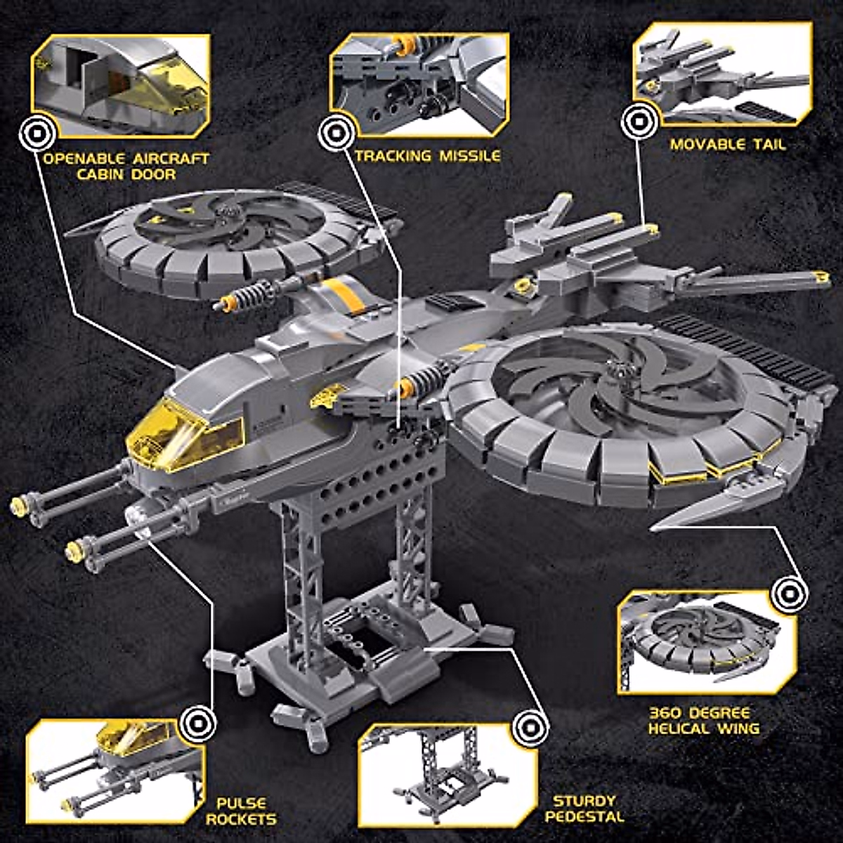 NEWABWN Star Space Raptor Attack Aircraft, War Airplane Model Spaceship Building Set for Adults, Compatible with Lego Set, Space Shuttle Fighter Military Plane Toy Gift for Boys 8-14 (887PCS)