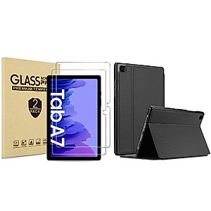 ProCase Tempered Glass Screen Protector Bundle with Slim Stand Case for Galaxy Tab A7 10.4-Inch 2020 Release