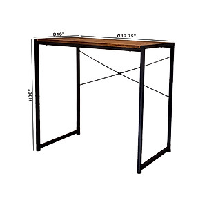 eHemco 30 Inch Small Computer Desk for Home, Office, Study in Black, Rectangular Top and Silver Legs