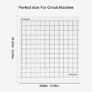 REALIKE StandardGrip Cutting Mat for Cricut Maker 3/Maker/Explore 3/Air 2/Air/One, 2 Pack 12x12 Inch Transparent Standard Grip Adhesive Sticky Non-Slip Cut Mat Replacement Accessories for Cricut