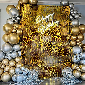 RUBFAC 110pcs Metallic Gold Balloons Latex Balloons Different Sizes 18 12 10 5 Inch Party Balloon Kit for Birthday Party Graduation Baby Shower Wedding Holiday Balloon Decoration