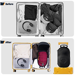 SCAVATA Hat Travel Case, Hard Carrying Baseball Caps Case with Handle & Adjustable Shoulder Strap, Hat Organizer Hats Carrier for 6-8 Hats Snapback Caps Storage (Black)