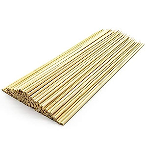 BAMBUU | Bamboo Skewers 12Inch | (More Sizes: 6”/10”/12”) | Thick Sturdy Φ=0.16inch (4mm)-100pcs | Natural Bamboo Sticks | Wooden Skewers
