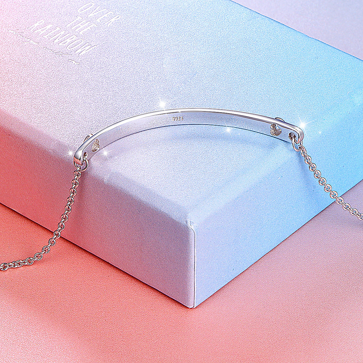 DAOCHONG Sterling Silver Engraved Inspirational Adjustable Bracelet “She Believed She Could So She Did” Gift for Her, Women, Friendship