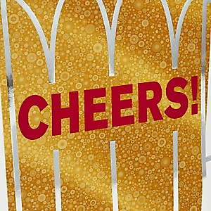 Hallmark 9" Medium Gift Bag with Tissue Paper ("Cheers!" Beer Mug) for Christmas, Father's Day, Birthdays, Graduations, Promotions, New Jobs or Any Occasion