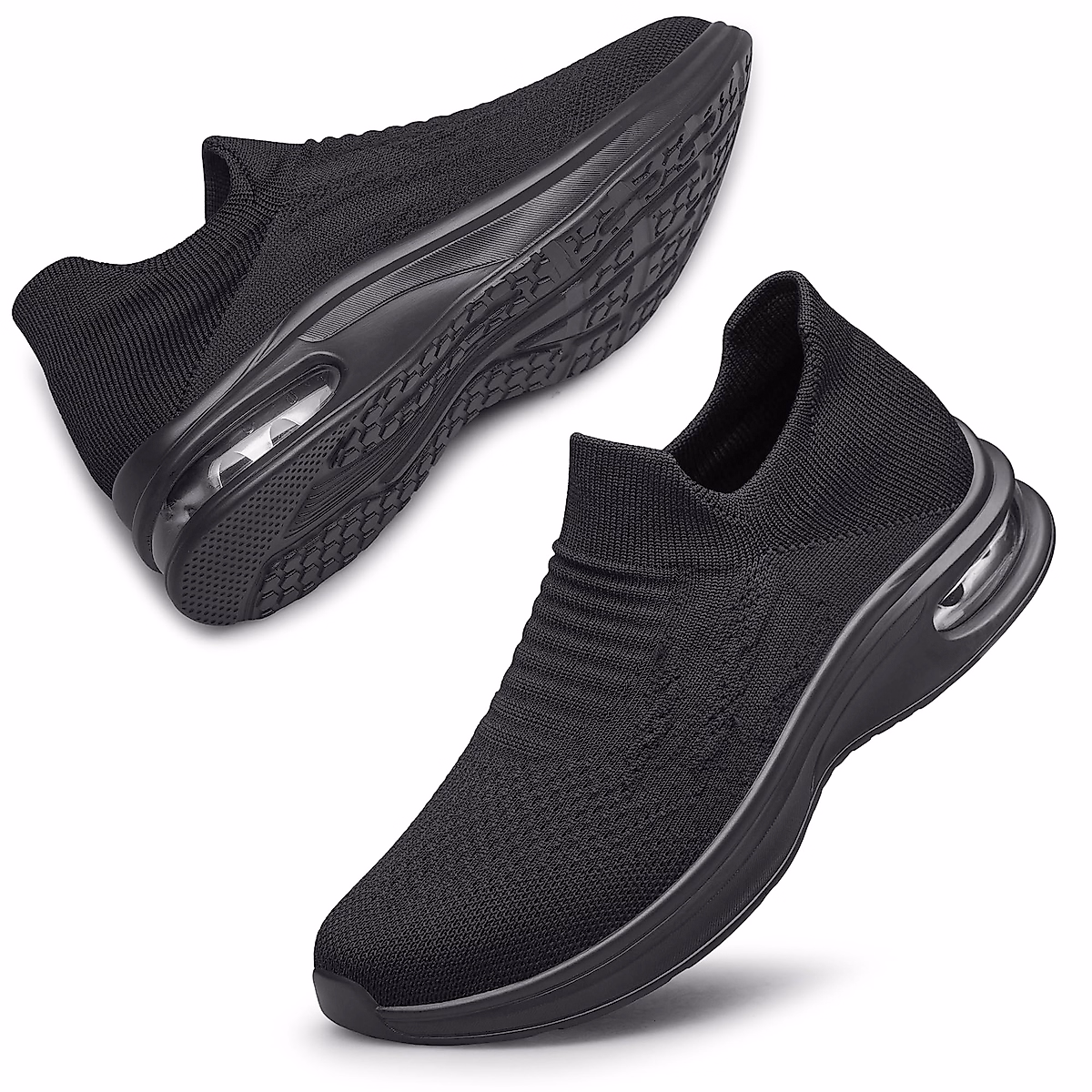 YHOON Womens Walking Shoes Non Slip Running Shoes Breathable Workout Shoes Lightweight Gym Sneakers Zapatos para Mujer Black Size 9.5