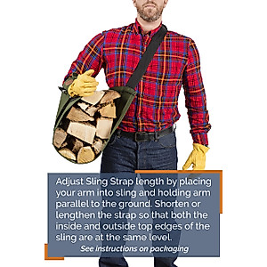 LogOX WoodOX Sling - The World's Most Ergonomic Firewood, Kindling, and Log Carrier - Designed in Vermont and Made in USA (Patented)