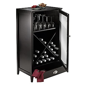 Winsome Bordeaux Modular Wine Cabinet X-Panel, Dark Wood Finish (92442)