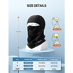 AstroAI Balaclava Ski Mask Winter Fleece Thermal Face Mask Cover for Men Women Warmer Windproof Breathable, Cold Weather Gear for Skiing, Outdoor Work, Riding Motorcycle & Snowboarding, Black