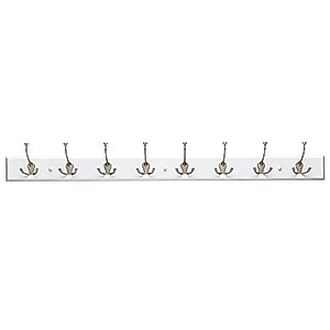 Franklin Brass R33646K-PMN-R Tri-Hook Rack, 45", Pure White/Matte Nickel