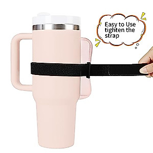 Towsnails Water Bottle Pouch for Stanley Quencher Adventure 20-40oz, Gym Tumbler Accessories for Women Men for Running, Workout Water Bottle Handheld Caddy Compatible with Stanley Tumbler-Pink