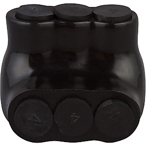 Morris Products 97613 Black Insulated Multi-Cable Connector - Dual Entry 3 Ports 4 - 14 Wire Range, 1-Pack