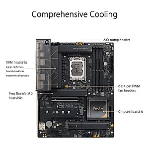 ASUS ProArt B760-CREATOR D4 Intel LGA 1700(13th and 12th Gen) ATX Content Creator Motherboard,DDR4,PCIe 5.0,3xM.2 Slots,2.5 Gb &1Gb LAN,Front USB 3.2 Gen 2x2 Type-C,Thunderbolt(USB4®) Header