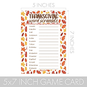 DISTINCTIVS Thanksgiving Party Games, Word Scramble and Thanksigiving Anagram Game (2 Game Bundle) - 25 Dual Sided Cards, Friendsgiving Party Games, Thanksgiving Family Games