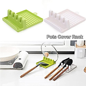 gofidin 2PCS Kitchen Spoon Holders Fork Spatula Rack Shelf Organizer Plastic Spoon Rest Chopsticks Holder Non-Slip Spoons Pad Kitchen Utensil