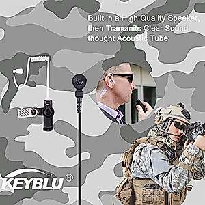 KEYBLU Law Enforcement Surveillance Kit Acoustic Tube Listen-only Earpiece for 2 Way Radio (3.5MM)