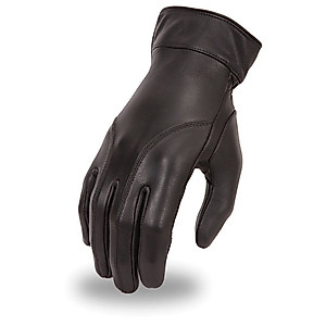 FMC Motorcycle Womens Cruiser Blk Leather Gel Palm Gloves Butter Soft Leather Blk (XL Regular)