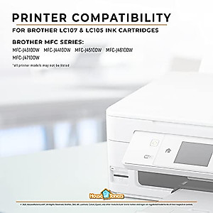 Houseoftoners Compatible Ink Cartridge Replacement for Brother LC107BK LC 107 & LC105 LC 105 for MFC-J4310DW MFC-J4610DW MFC-J4710DW (6B/3C/3M/3Y, 15PK)