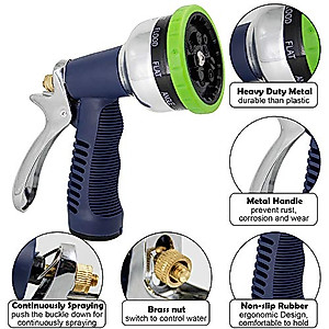 Twinkle Star Heavy Duty Garden Pattern Nozzle, Fits All Standard Garden Hoses, 9 Adjustable Patterns Water Jet Pistol Grip Trigger - for Car Wash, Patio Cleaning, Watering Lawn/Garden, Shower Pets