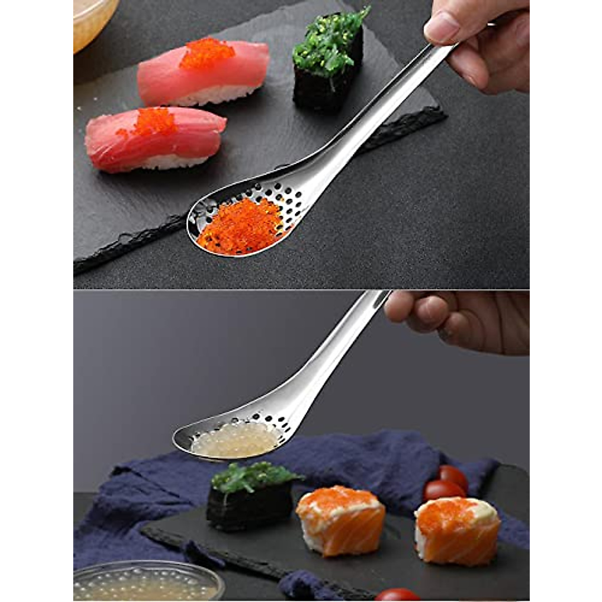 DUEBEL Spherical Caviar Dispenser, Caviar Maker Box, Molecular Gastronomy Kit | 96 Holes Roe Sauce Dispenser with Infuser & Strainer Spoon