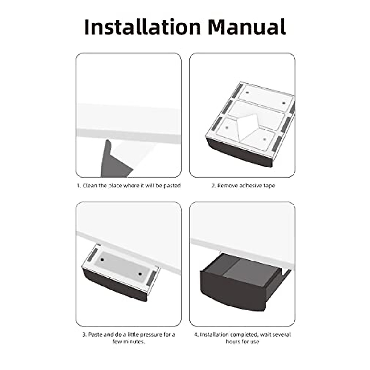 Rg-desk adhesive drawer 2 Pack adhesive desk drawer + triple adhesive | under desk organizer| adhesive pull out drawer | under desk drawer | under desk storage drawers | drawer under desk