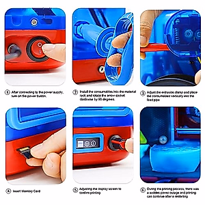 Mini 3D Printer, Easy Operation Kids 3D Printer Brass Nozzle for PLA (US Plug)