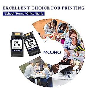 MOOHO Remanufactured 240XL Ink Cartridge Replacement for Canon PG-240XL CL-241XL 240 241 XL 241XL Combo Pack for Pixma MG3520 MG3620 MG3600 TS5120 MG2522 MX472 MX452 MX512 Printer(1 Black,1 Tir-Color)