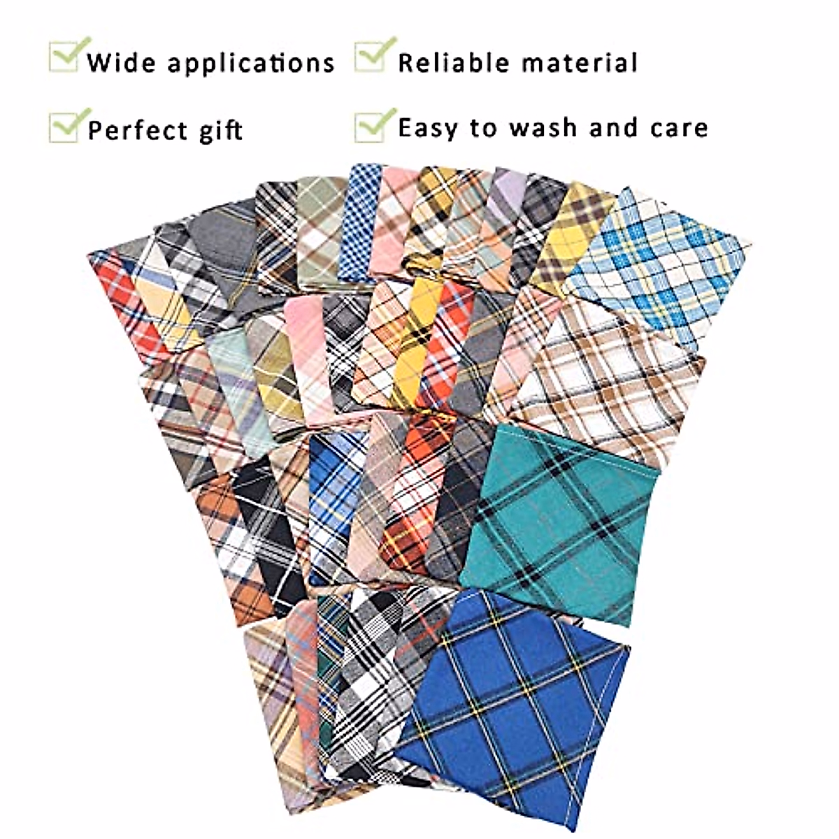 JpGdn 100Pcs/Pack Small Dog Bandana Bulk 24.4*17.3in Pet Bandanas Pack Kerchief Washable Triangle Bibs Head Scarves Scarfs Random Pattern for Boys and Girls Medium Cat Doggy Puppies Grooming Costume