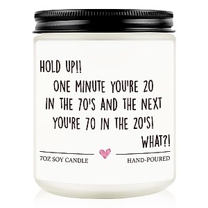 70th Birthday Gifts for Women Men, Funny 70 Year Old Birthday Gift Ideas Unique Turning 70 Happy Birthday Gifts for Friends, Mom, Dad, Grandma, Grandpa, Lavander Scented Candles