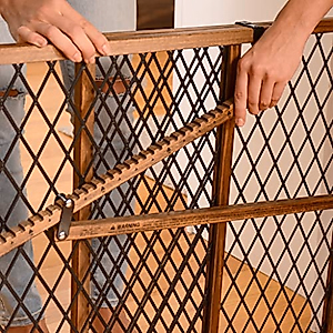 Position & Lock Baby Gate, Pressure-Mounted, Farmhouse Collection