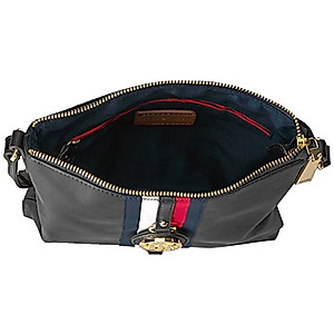 Tommy Hilfiger Women's Jaden Crossbody Bag, Black Polyvinyl Chloride